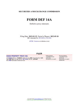 Fillable Online ESSEX PROPERTY TRUST, INC. Form DEF 14A Filed 2022-03 ...