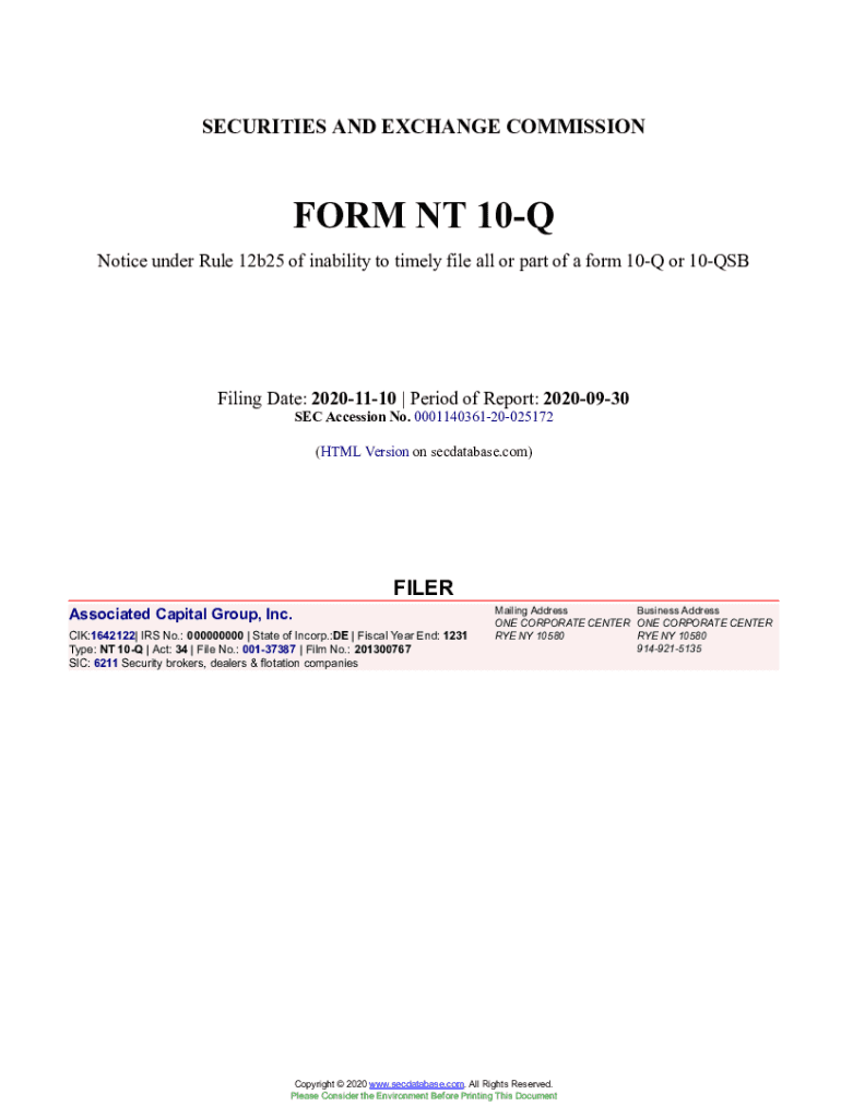 Fillable Online FORM NT 10-Q - SECDatabase Fax Email Print - pdfFiller