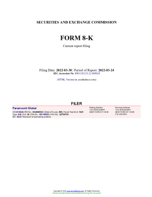 Fillable Online Paramount Global Form 8-K Current Event Report Filed ...
