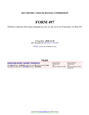 Fillable Online VANGUARD MONEY MARKET RESERVES Form 497 Filed ... Fax ...