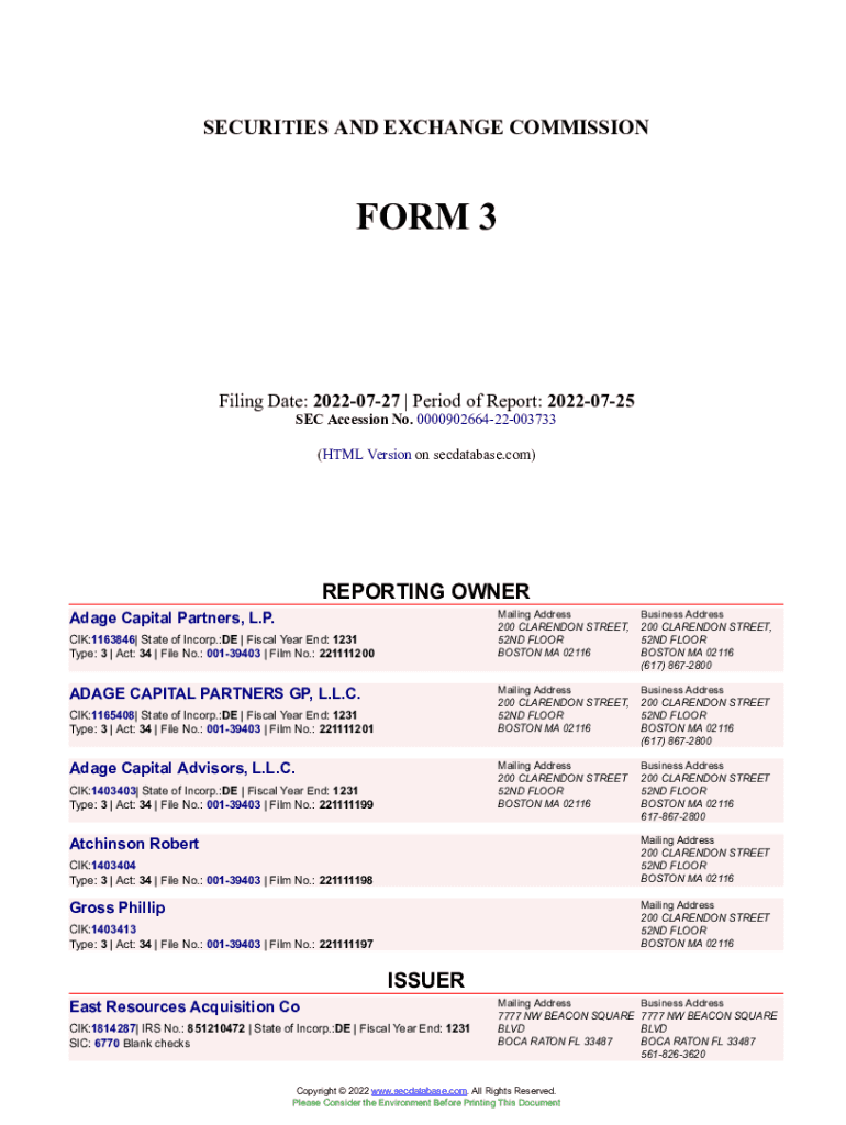 Fillable Online Adage Capital Partners, L.P. Form 3 Filed 2022-07-27 ...