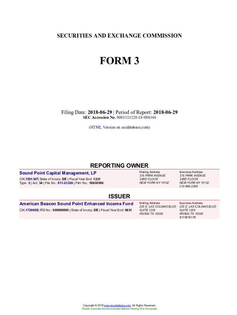 Fillable Online Sound Point Capital Management, LP Form 3 Filed 2018-06 ...