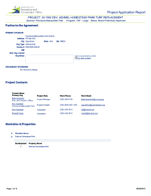 Fillable Online Project Application Report - 20-1560. Project ...