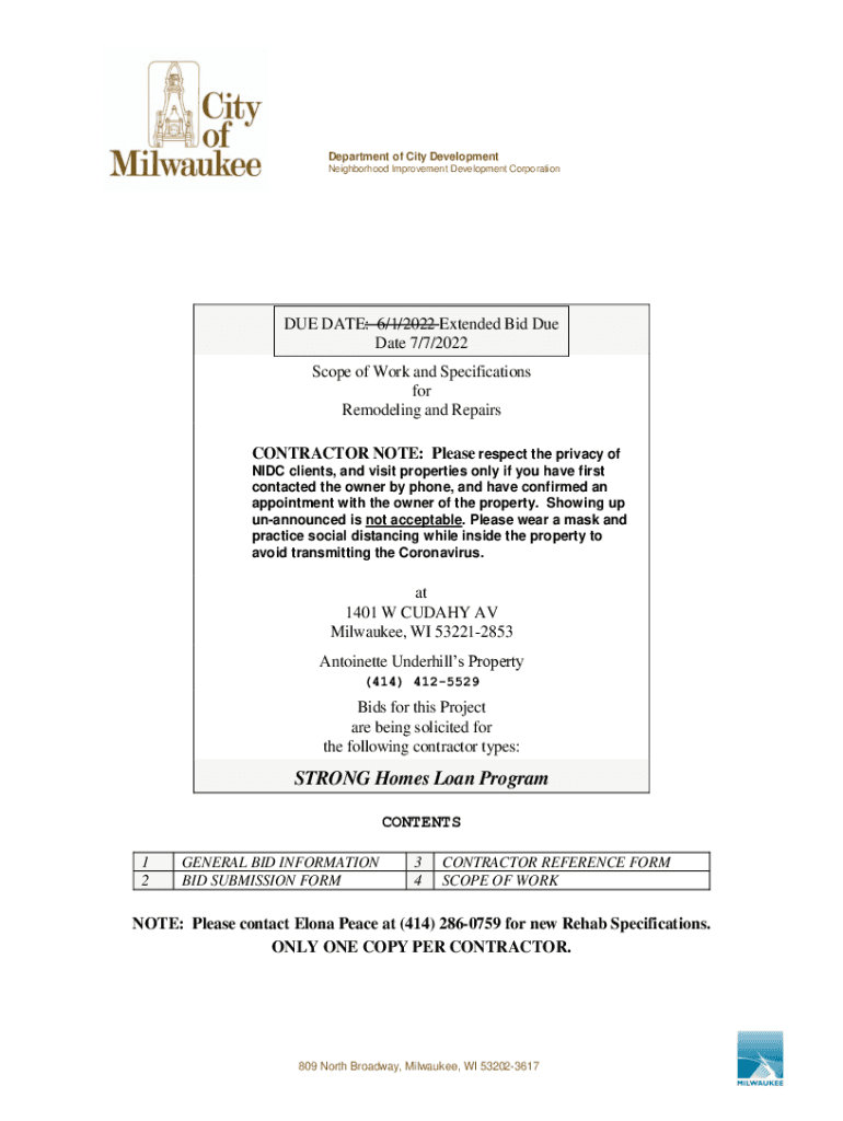 Fillable Online city milwaukee city.milwaukee.govbidsE ...