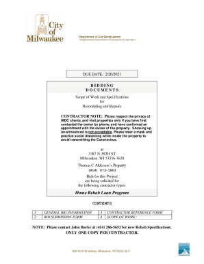 Fillable Online city milwaukee city.milwaukee.gov bids E-BID3387N38thst4Department of City ...