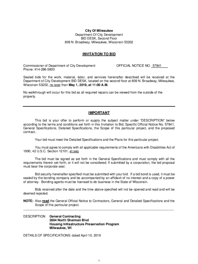 Fillable Online city milwaukee City Of Milwaukee Fax Email Print - pdfFiller
