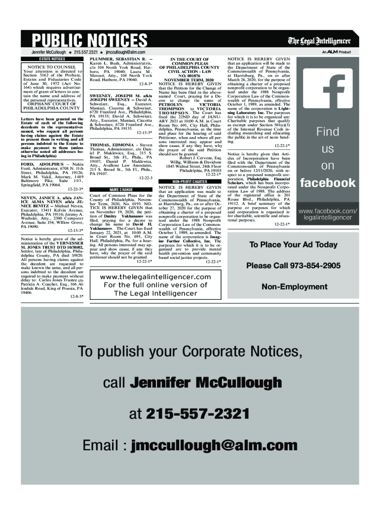 Fillable Online Public Notices - Aberdeen Press and Journal Public Notices Fax Email Print ...