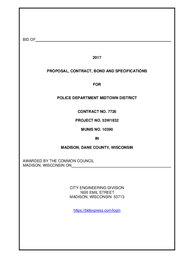 Fillable Online City of Chicago :: Bid and Bond Bid Tabulations (Bid ...