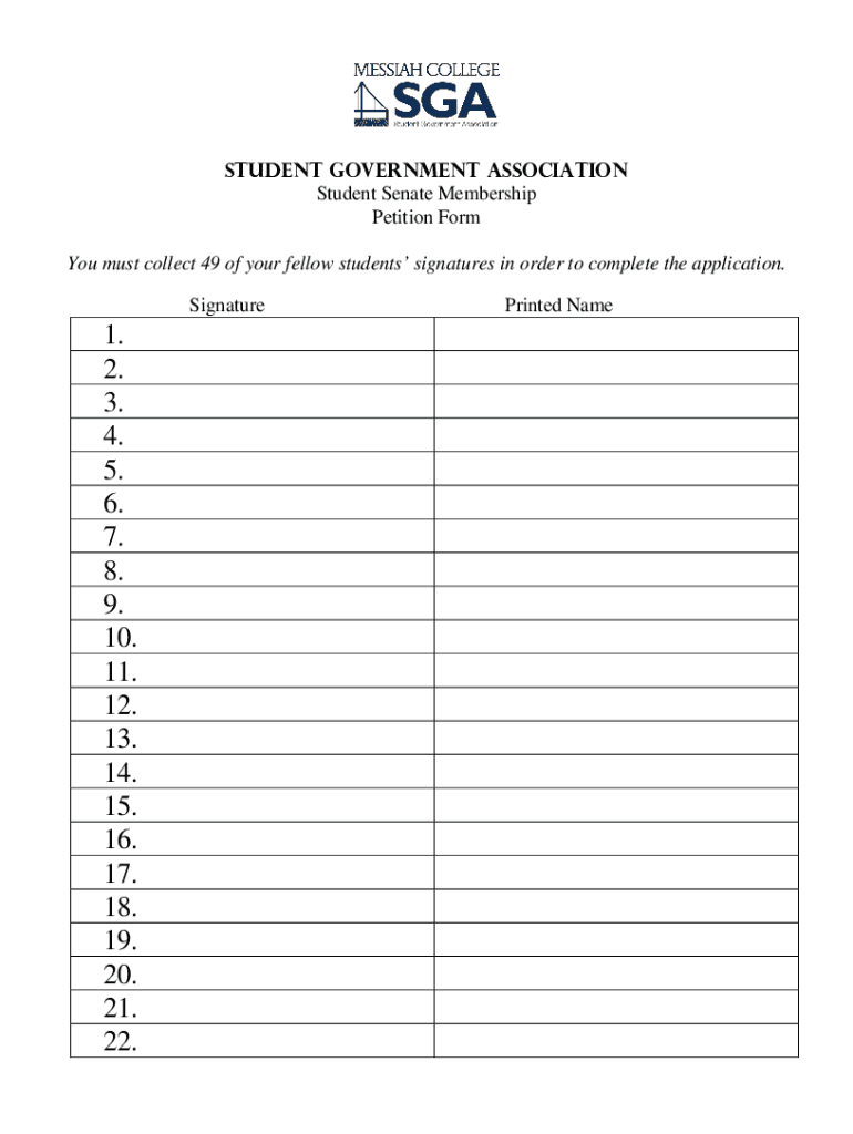 Fillable Online Senate Membership Petition Form Fax Email Print - pdfFiller