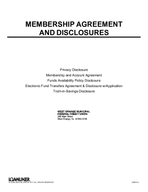 Fillable Online cups cs cmu ME MEMBERSHIP AGREEMENT AND DISCLOSURES ...