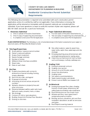 Fillable Online Residential Construction Permit Submittal Requirements ...