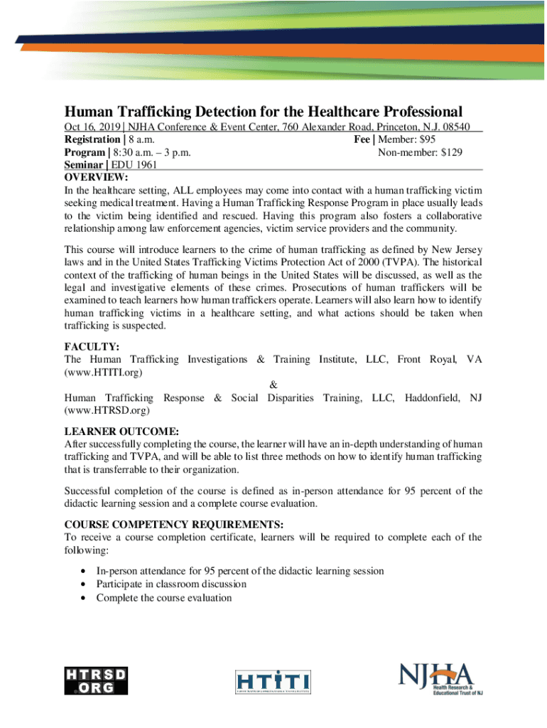 Fillable Online Human Trafficking Detection For The Healthcare
