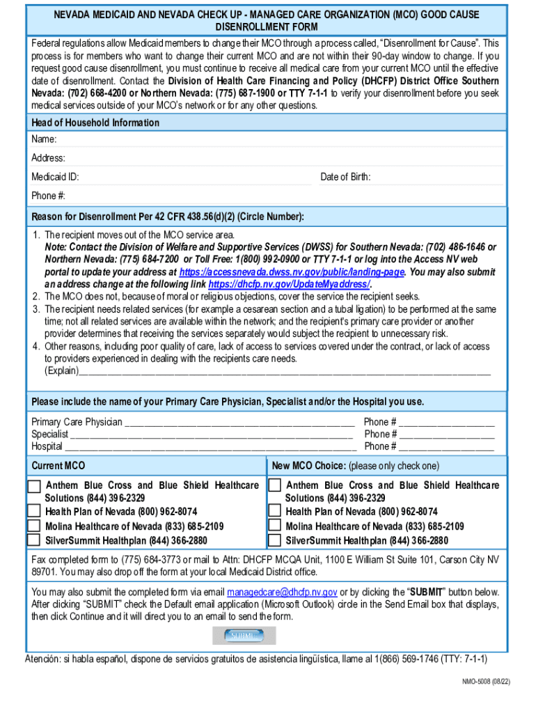 Fillable Online dhcfp nv Nevada Medicaid and Nevada Check Up - Managed ...