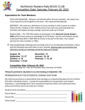 Fillable Online book club permission form Fax Email Print - pdfFiller