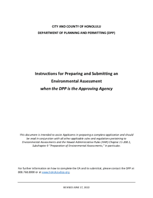 Fillable Online CITY AND COUNTY OF HONOLULU DEPARTMENT OF PLANNING AND ...