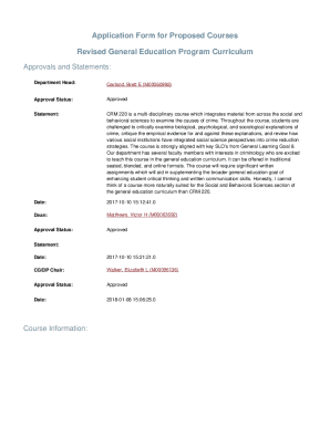 Fillable Online Application Form for Proposed Courses Revised General ... Fax Email Print ...