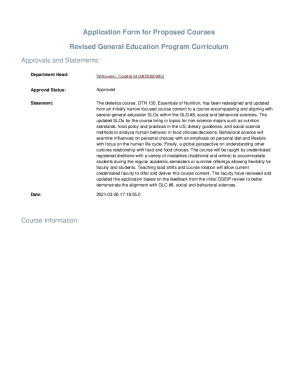 Fillable Online Application Form for Proposed Courses Revised General Education ... Fax Email ...
