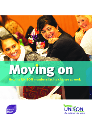 Fillable Online Moving on: supporting UNISON members facing redundancy ...