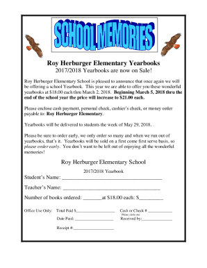 Fillable Online Roy Herburger Elementary School - Find Alumni ...