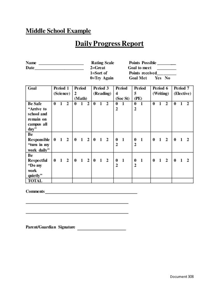 Fillable Online Sample Report Cards and Progress Reports - The School ...