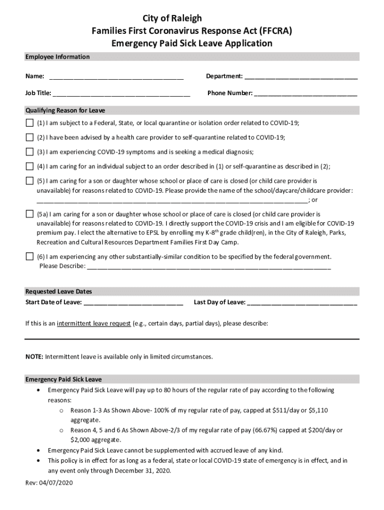 Fillable Online Temporary Rule: Paid Leave Under the Families First Coronavirus ... - DOL Fax ...