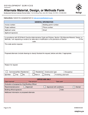 Fillable Online Form to request alternate material, design or method Fax Email Print - pdfFiller