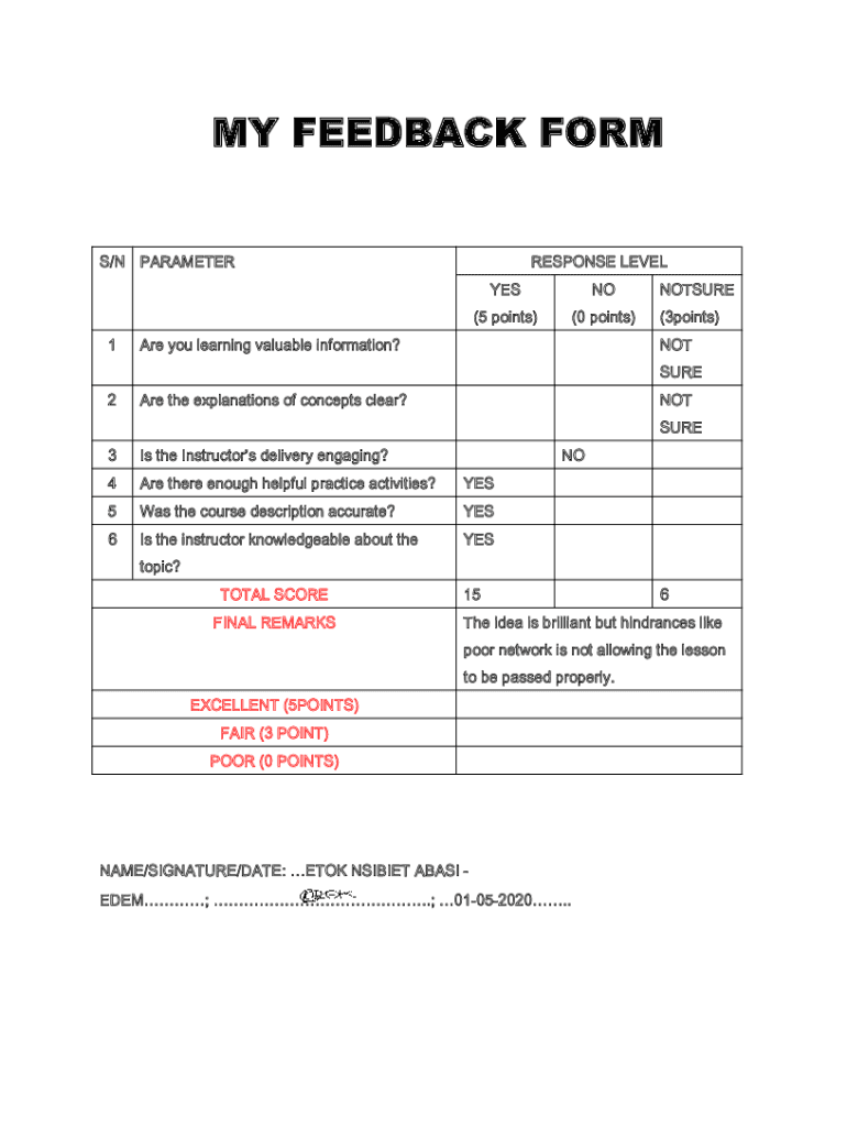 Fillable Online Survey Response Scales - Answer Format and Types of ...