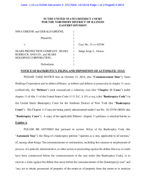Fillable Online Greene-v-Sears-notice-of-bankruptcy-filing.pdf Fax ...