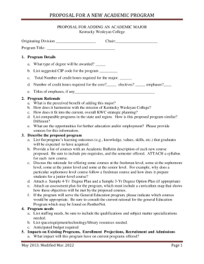 Fillable Online intranet kwc 33+ SAMPLE Academic Program Proposal in ...