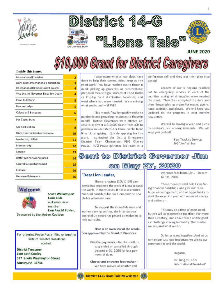 Fillable Online Lions Clubs International Foundation (LCIF) - The ...