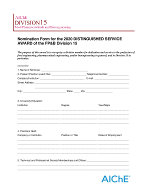Fillable Online Distinguished Service Award (DSA) Policy and Nomination Form Fax Email Print ...