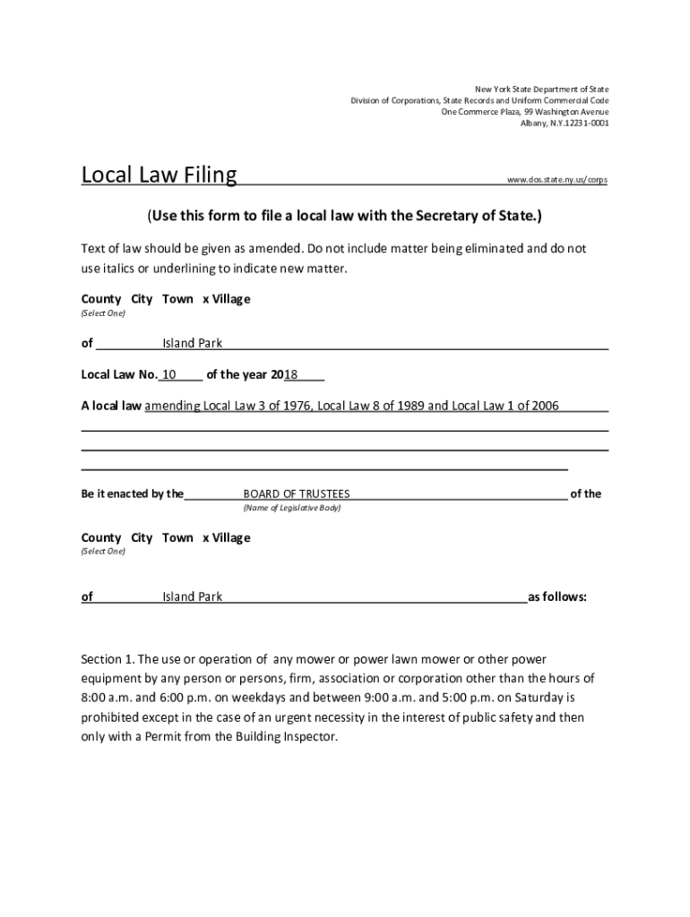 Fillable Online New York State Department of State Fax Email Print ...