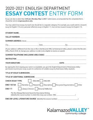 Fillable Online 40 Free Writing Contests : Competitions With Cash ...