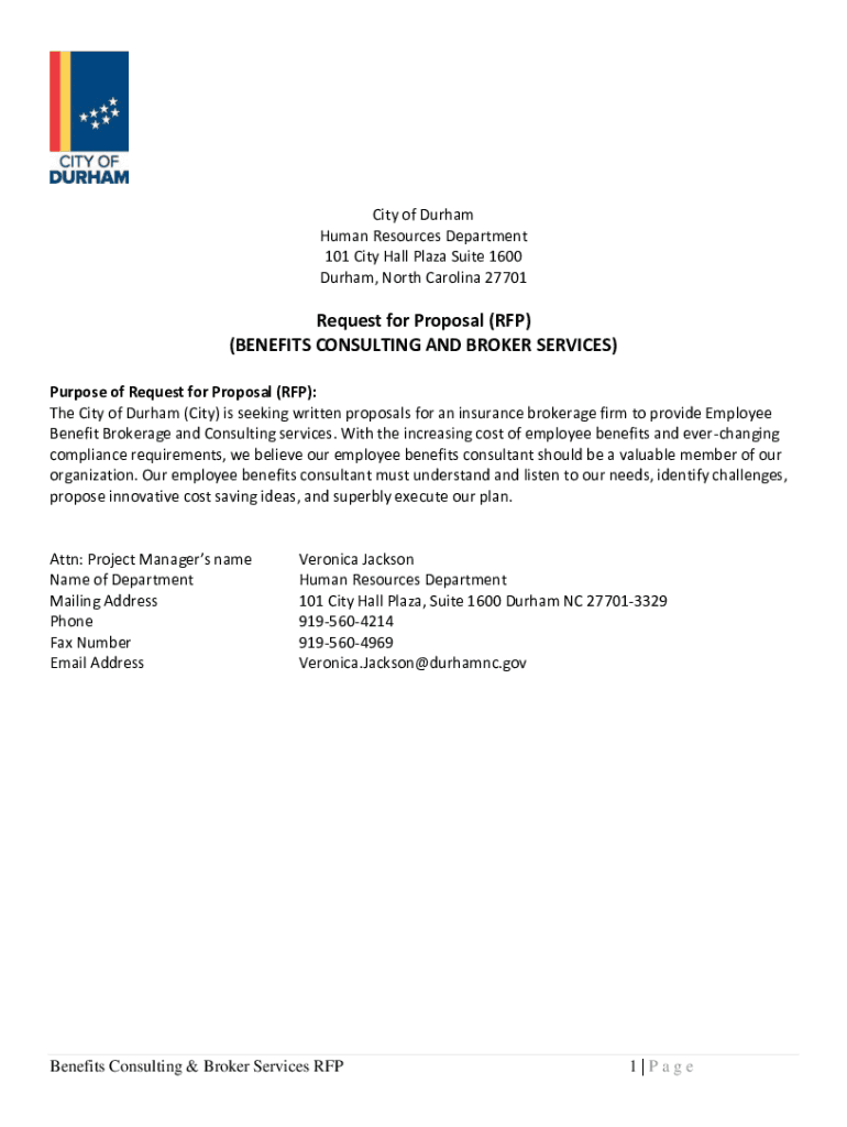 Fillable Online Request for Proposal (RFP) (BENEFITS CONSULTING AND ...