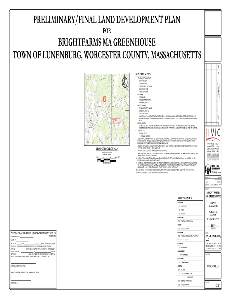 Fillable Online PRELIMINARY/FINAL LAND DEVELOPMENT PLAN ... Fax Email ...
