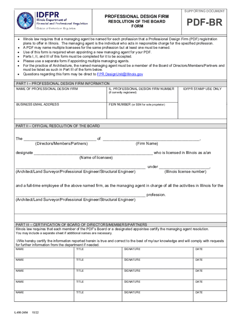 Fillable Online idfpr.illinois.govRenewalsApplyPROFESSIONAL DESIGN FIRM ...