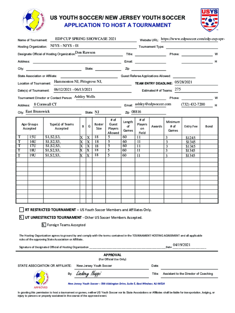 Fillable Online EDP Cup FallEDP Soccer Fax Email Print - pdfFiller