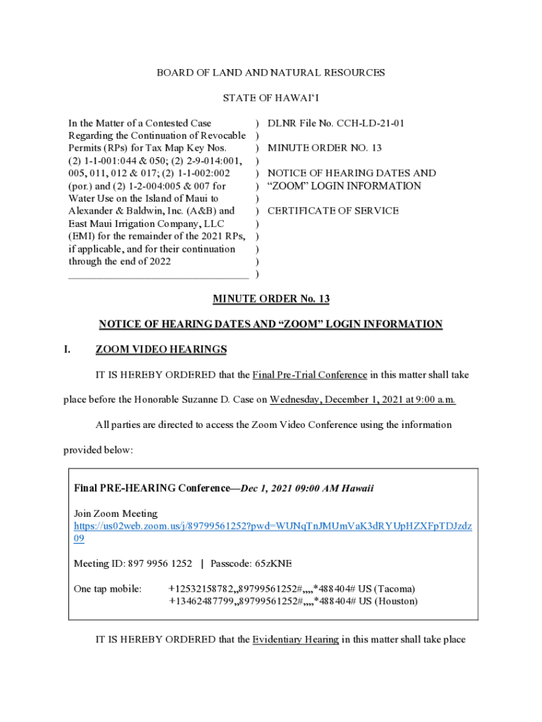 Fillable Online files.hawaii.govdlnrld1 BOARD OF LAND AND NATURAL ...