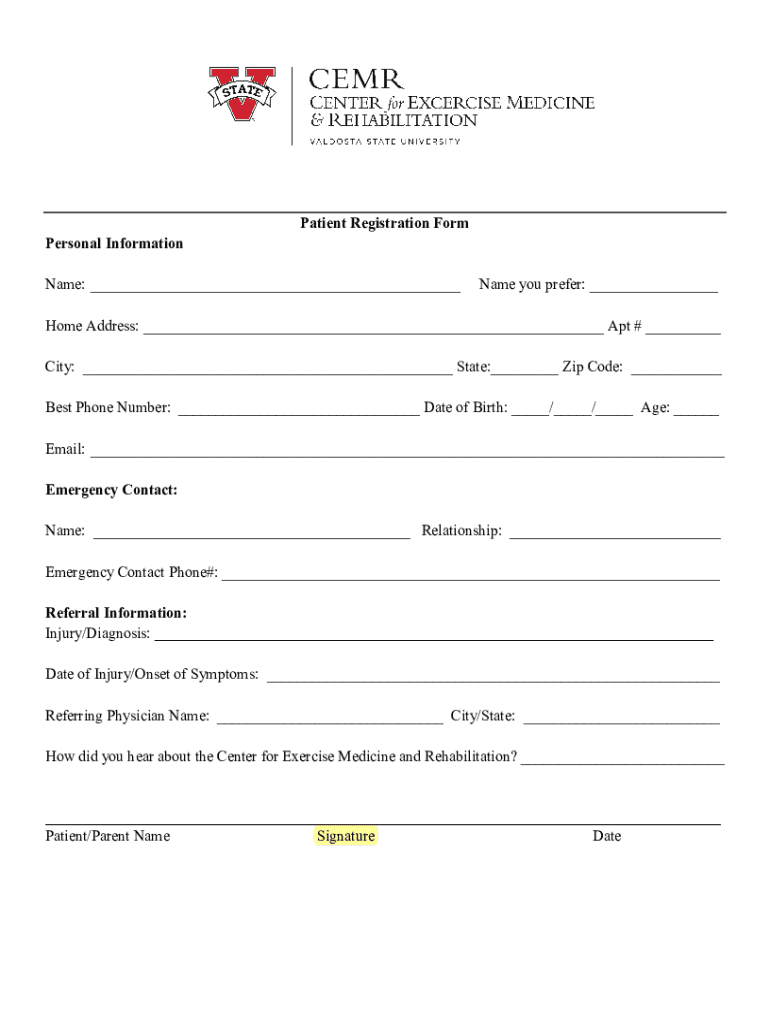 Fillable Online 23+ Patient Registration Form Templates - PDF, DOC Fax ...