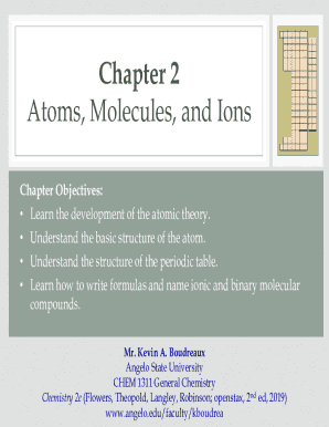 Fillable Online Chapter 2 Atoms, Molecules, and Ions - Chapter 2 Atoms ...