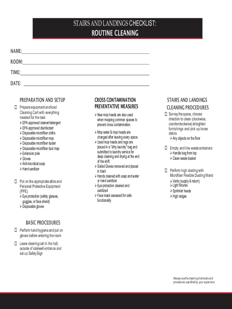 Fillable Online A Lab Cleaning Checklist: 11 Steps to a Safer Work ...