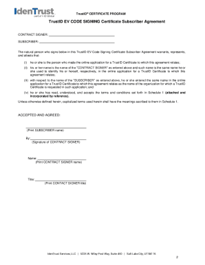 Fillable Online Extended Validation Code Signing Certificate ...