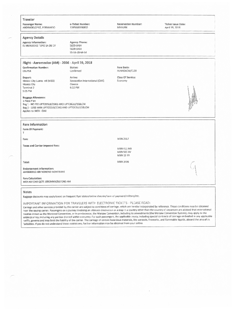 Fillable Online Passenger Name Record (PNR)U.S. Customs and Border ...