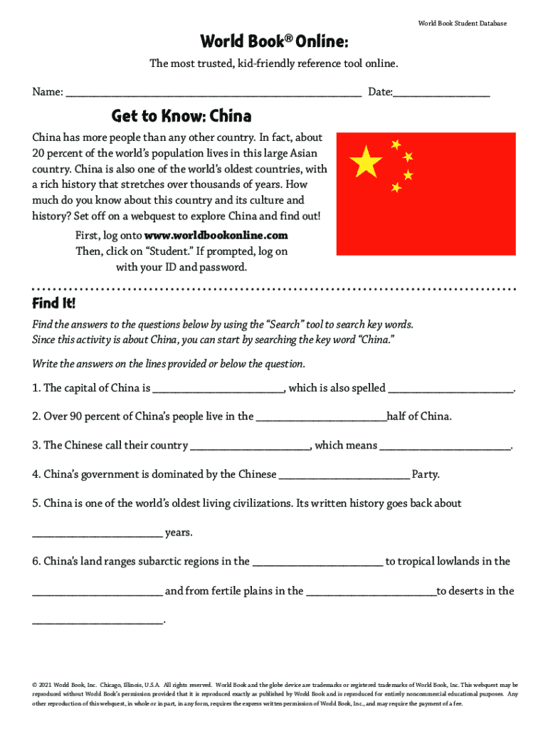 Fillable Online World Book StudentWorld BookWorld Book StudentWorld ...