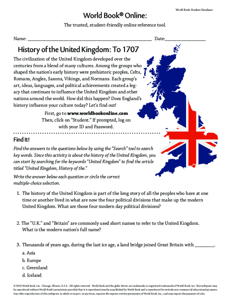 Fillable Online World Book StudentWorld BookWorld BookWorld Book ...