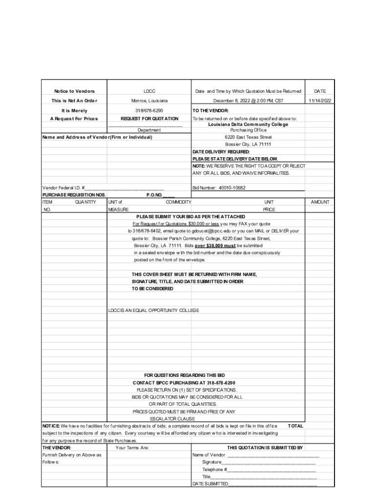 Fillable Online Bid Number: 50000-XXXXX Fax Email Print - pdfFiller