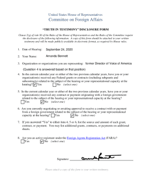 Fillable Online Truth-In-Testimony Disclosure Form .pdf Fax Email Print ...