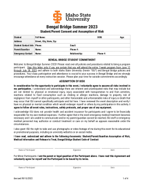 Fillable Online Bengal Bridge Form 2023 - Idaho State University Fax ...
