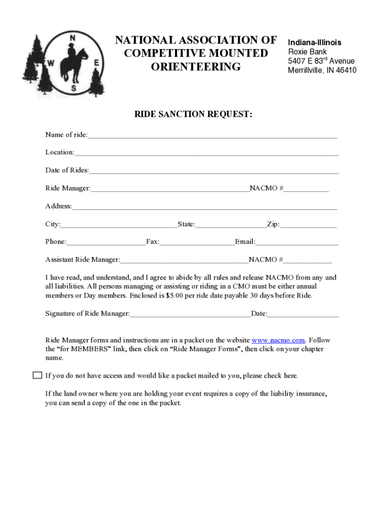 Fillable Online NATIONAL ASSOCIATION OF COMPETITIVE MOUNTED ...