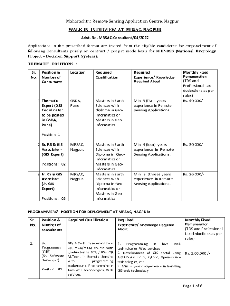 Fillable Online Home Maharashtra Remote Sensing Application Centre ...